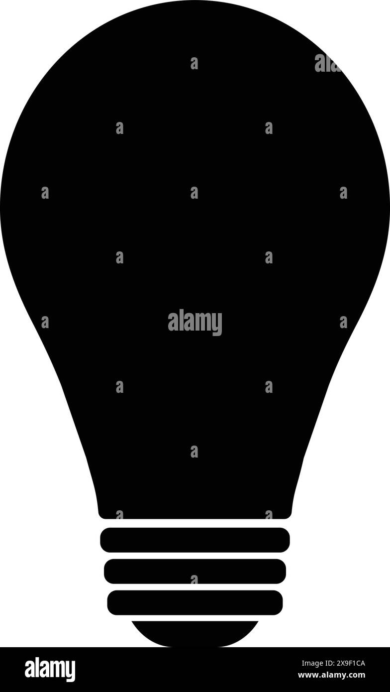 Light bulb icon Black vector, Electric bulb shape, thinking symbol ...