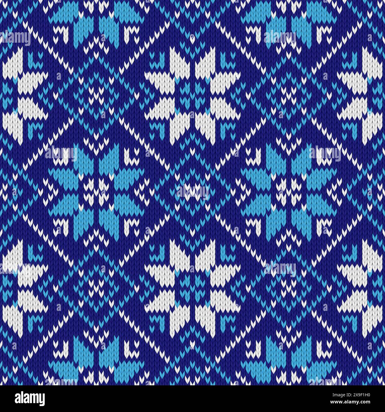 Christmas knitted seamless tileable pattern. Realistic knitted fabric ...