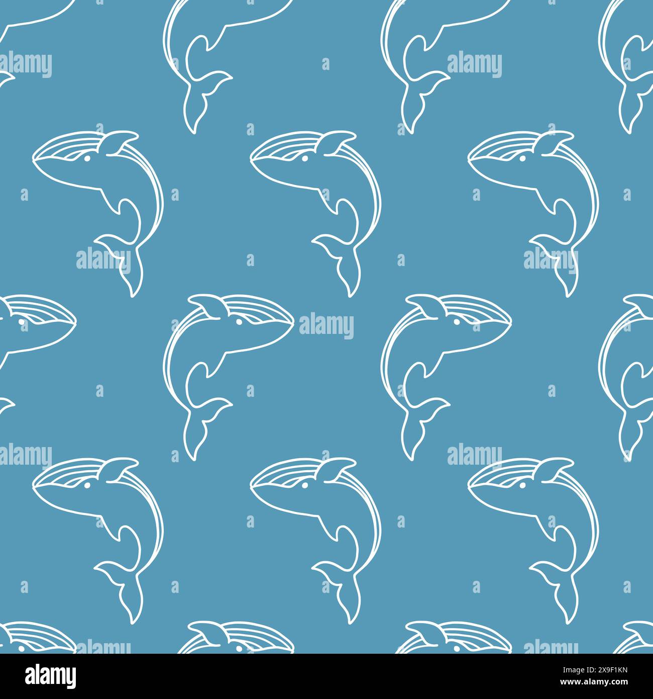 Hand Drawn Whales Seamless Pattern Background Stock Vector Image & Art ...
