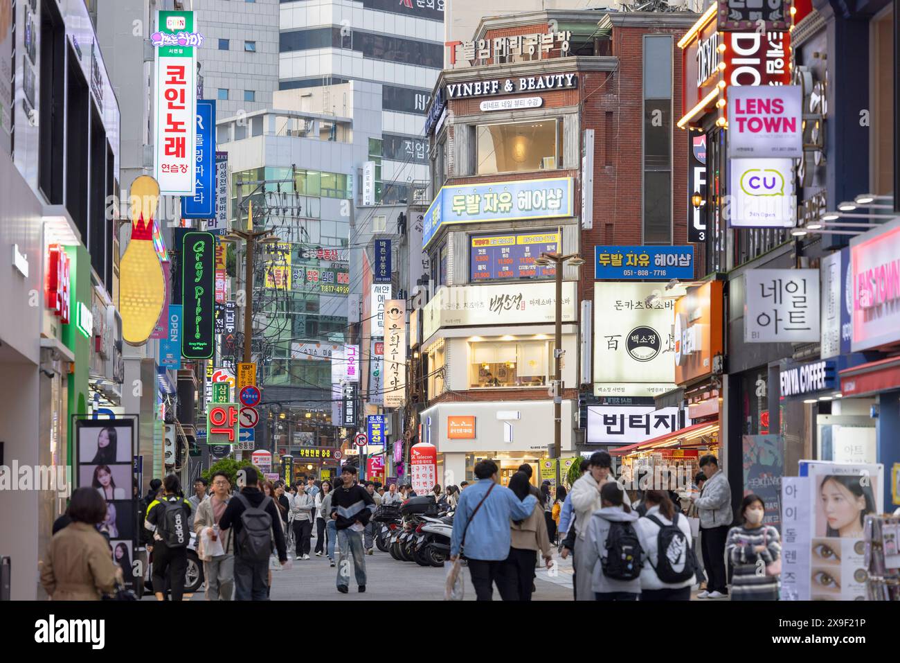 Shops on Seomyeon Young Street, Seomyeon, Busan, South Korea Stock ...