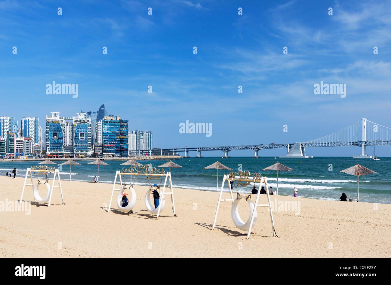 Gwangalli beach and Gwangan Bridge, Busan, South Korea Stock Photo - Alamy