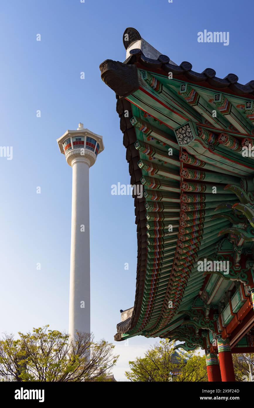 Diamond (Busan) Tower in Yongdusan Park, Busan, South Korea Stock Photo ...
