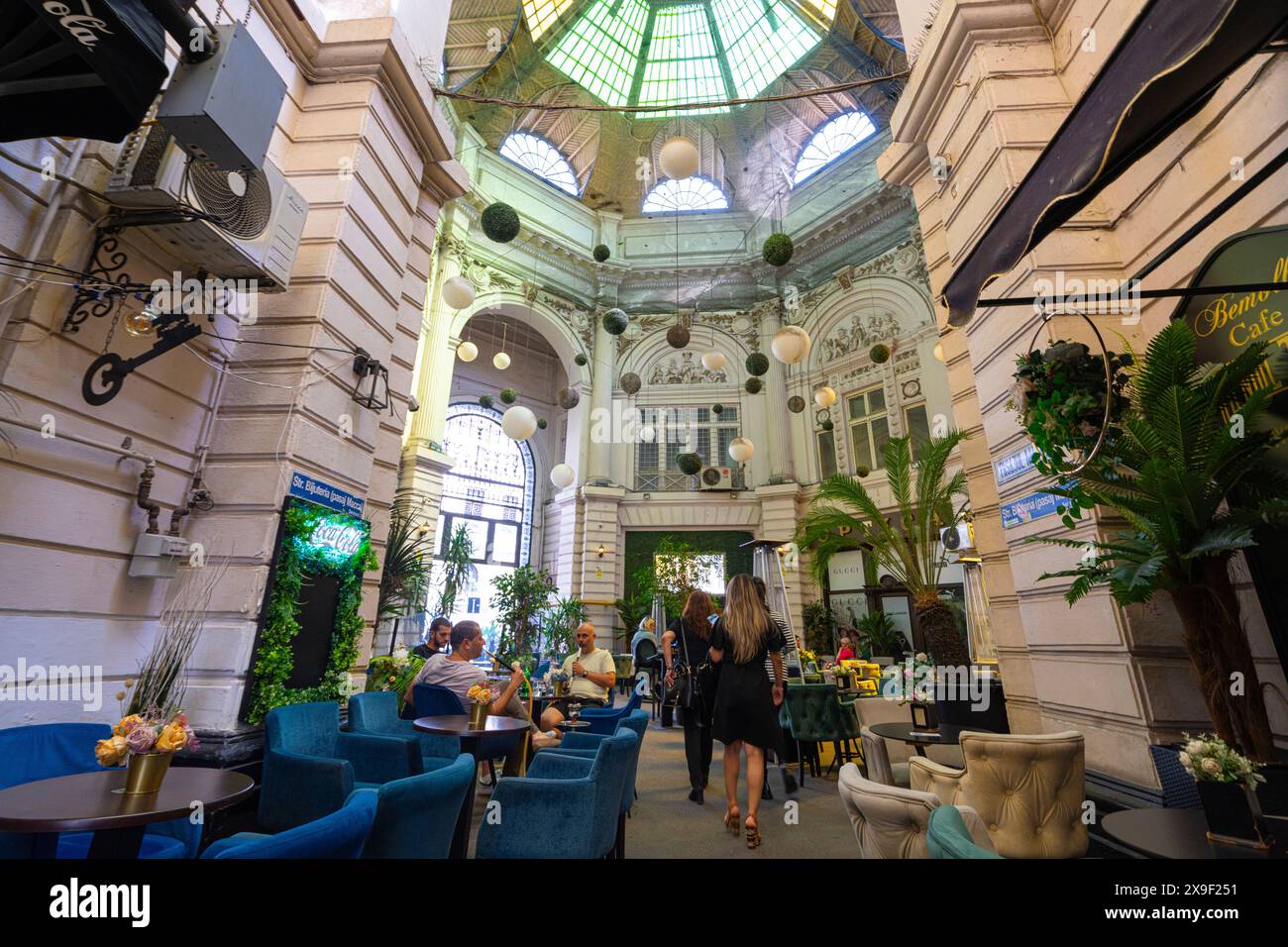 Bucarest, Romania. May 24, 2024. View of the bars and shops in the ...