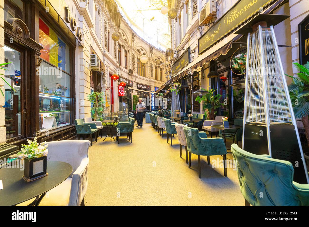 Bucarest, Romania. May 24, 2024. View of the bars and shops in the ...