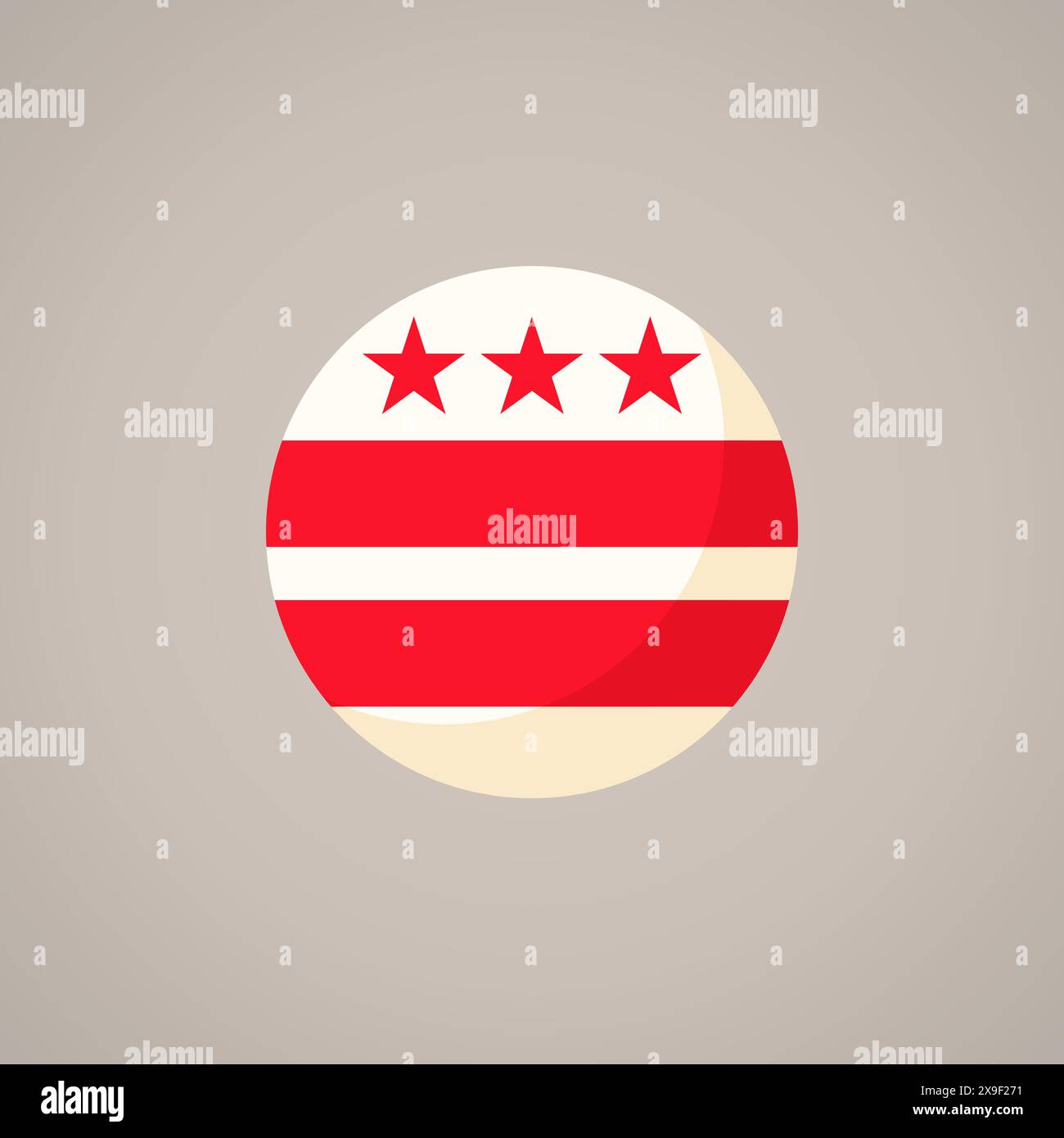 Circular flag of Washington D.C. Flat design style Stock Vector Image ...