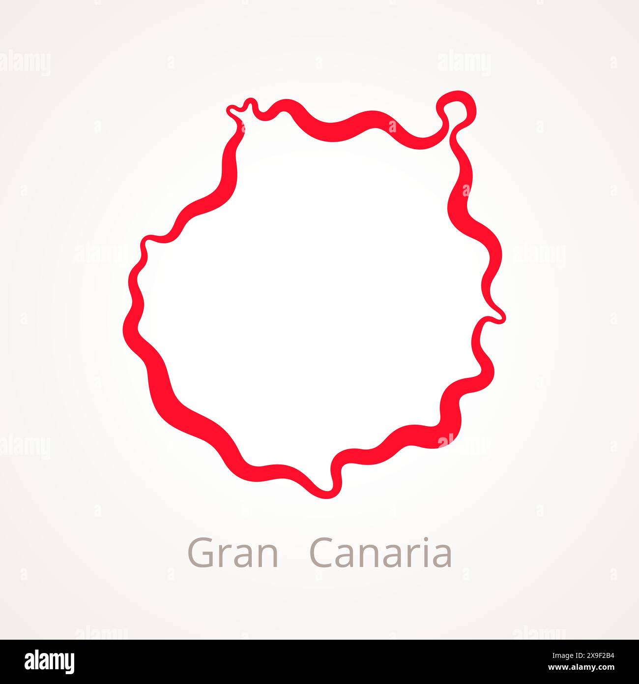 Outline map of Gran Canaria marked with red line Stock Vector Image ...