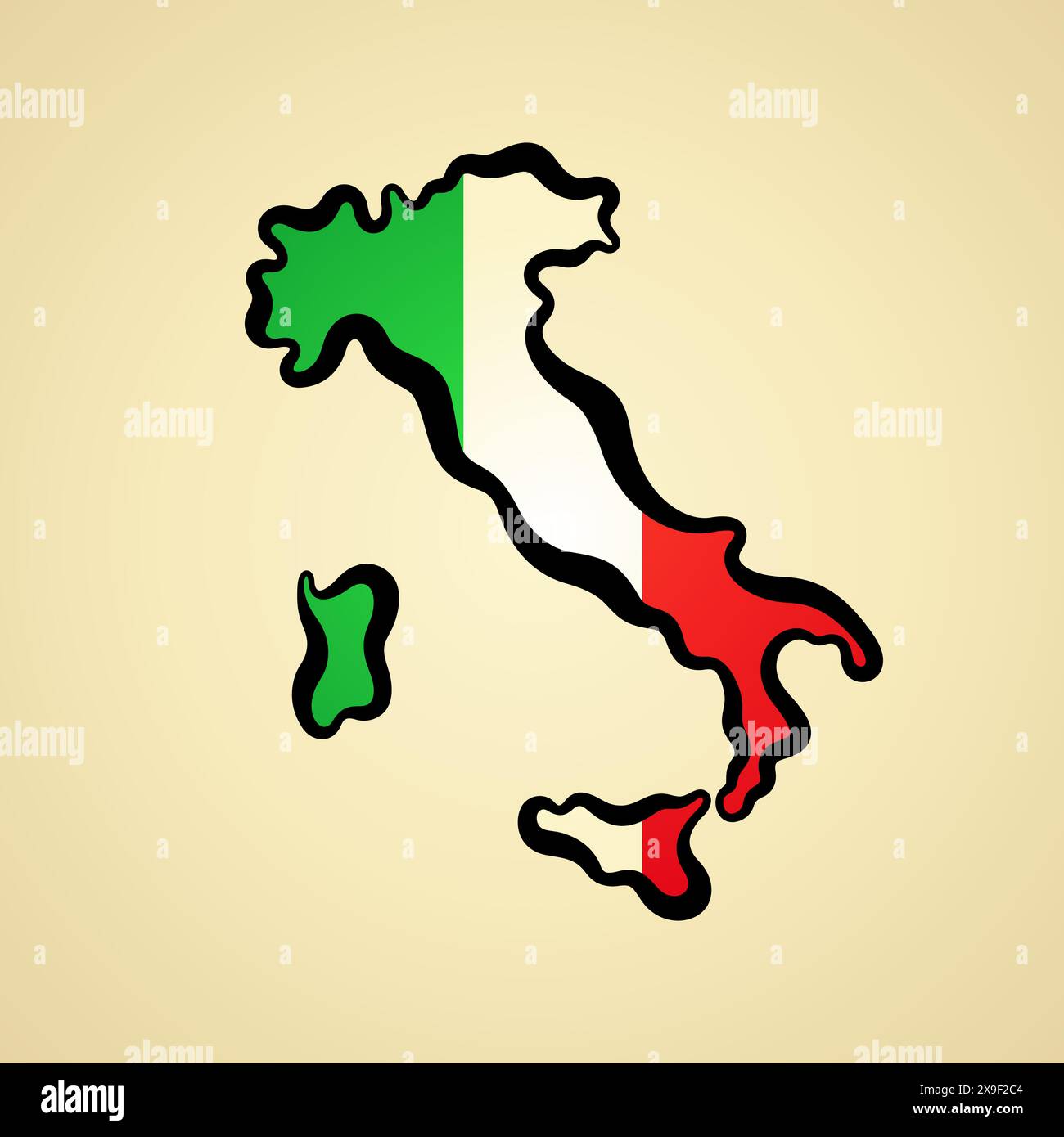 Stylized map italy Stock Vector Images - Alamy