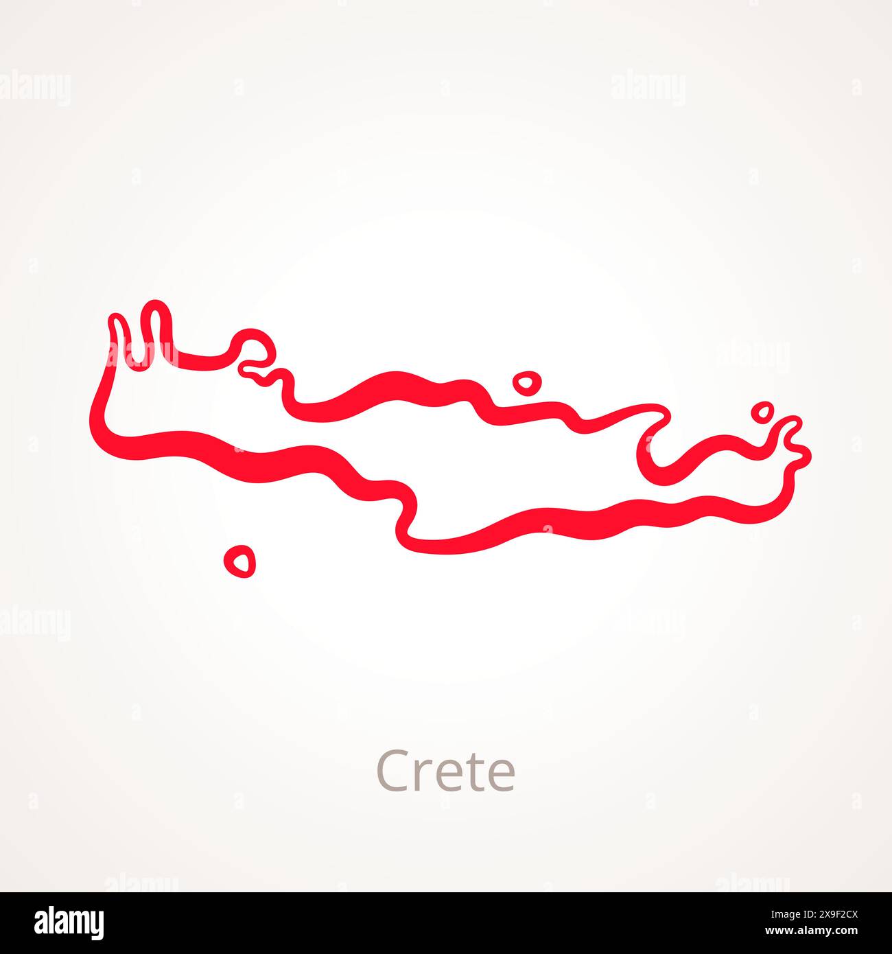 Outline map of Crete marked with red line Stock Vector Image & Art - Alamy