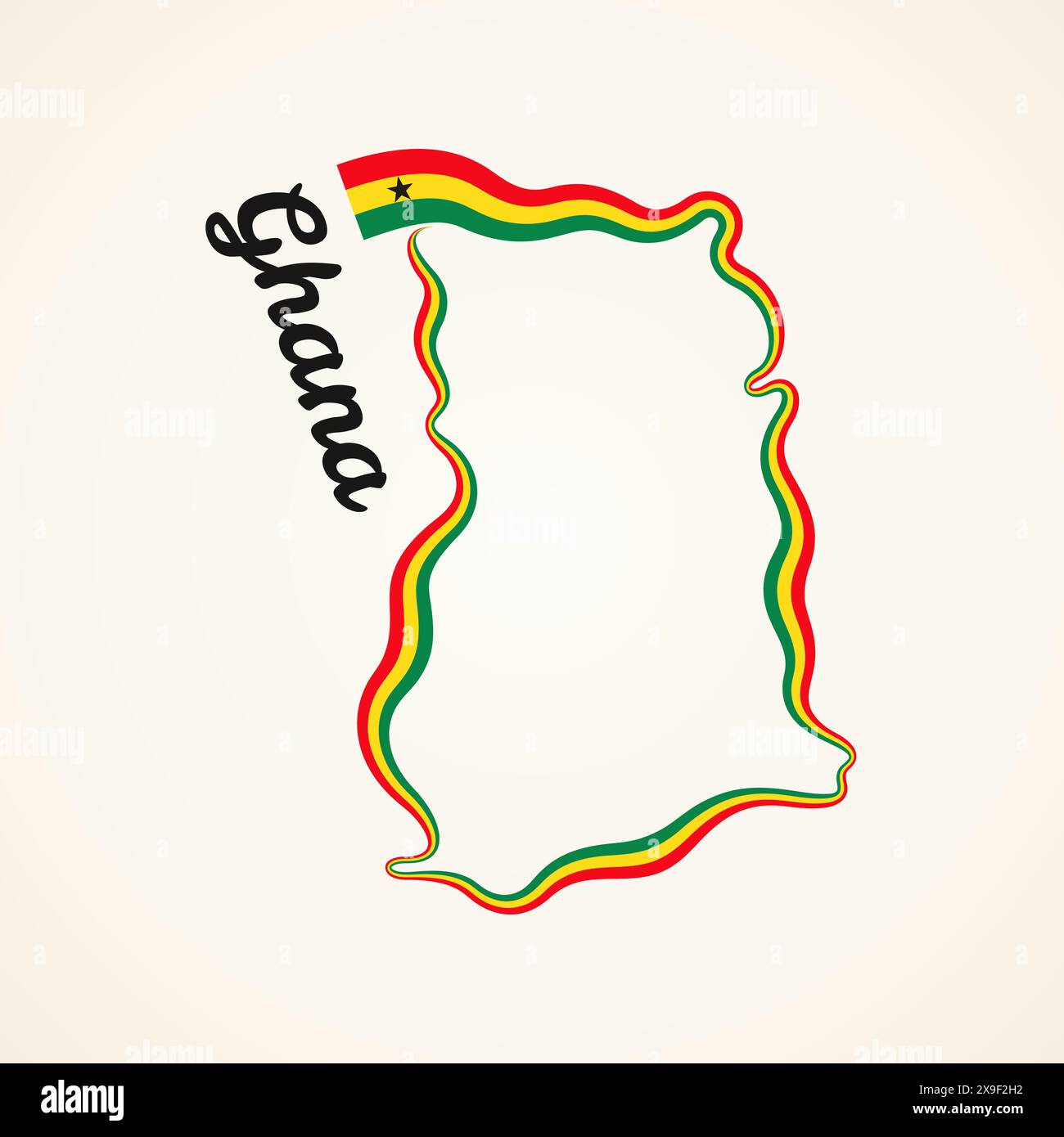 Ghanaian flag map Stock Vector Images - Alamy