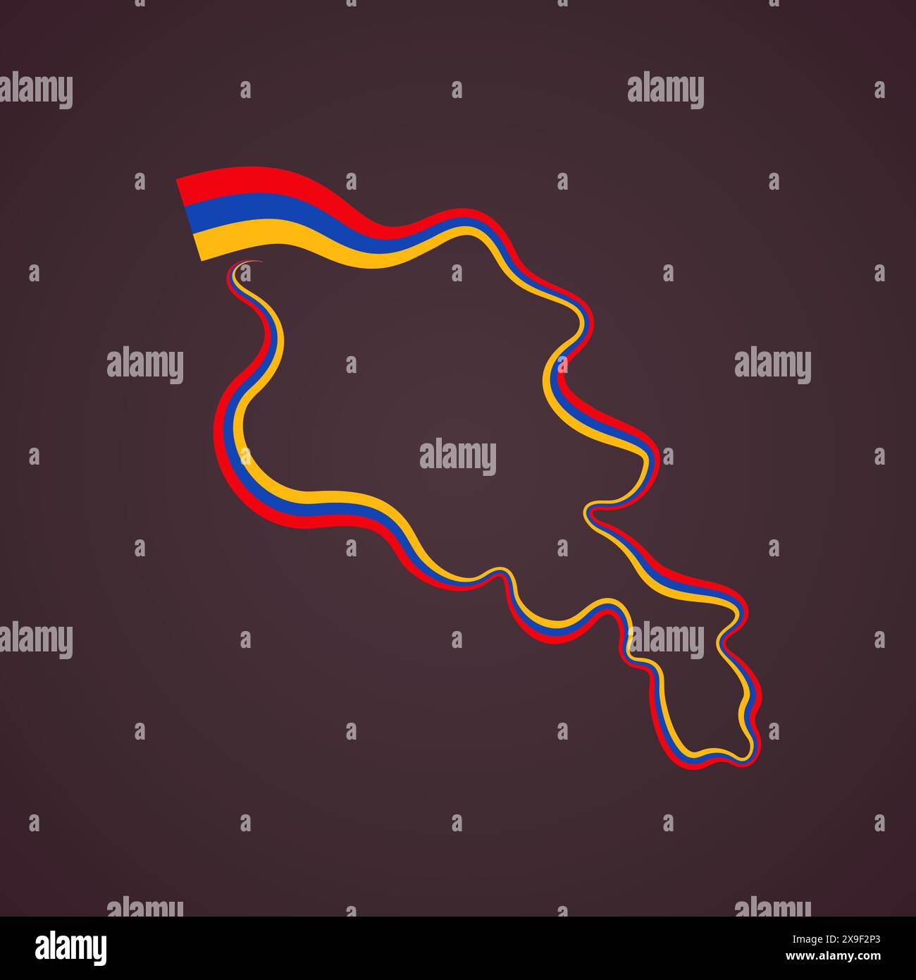Outline map of Armenia marked with flag ribbon Stock Vector Image & Art ...