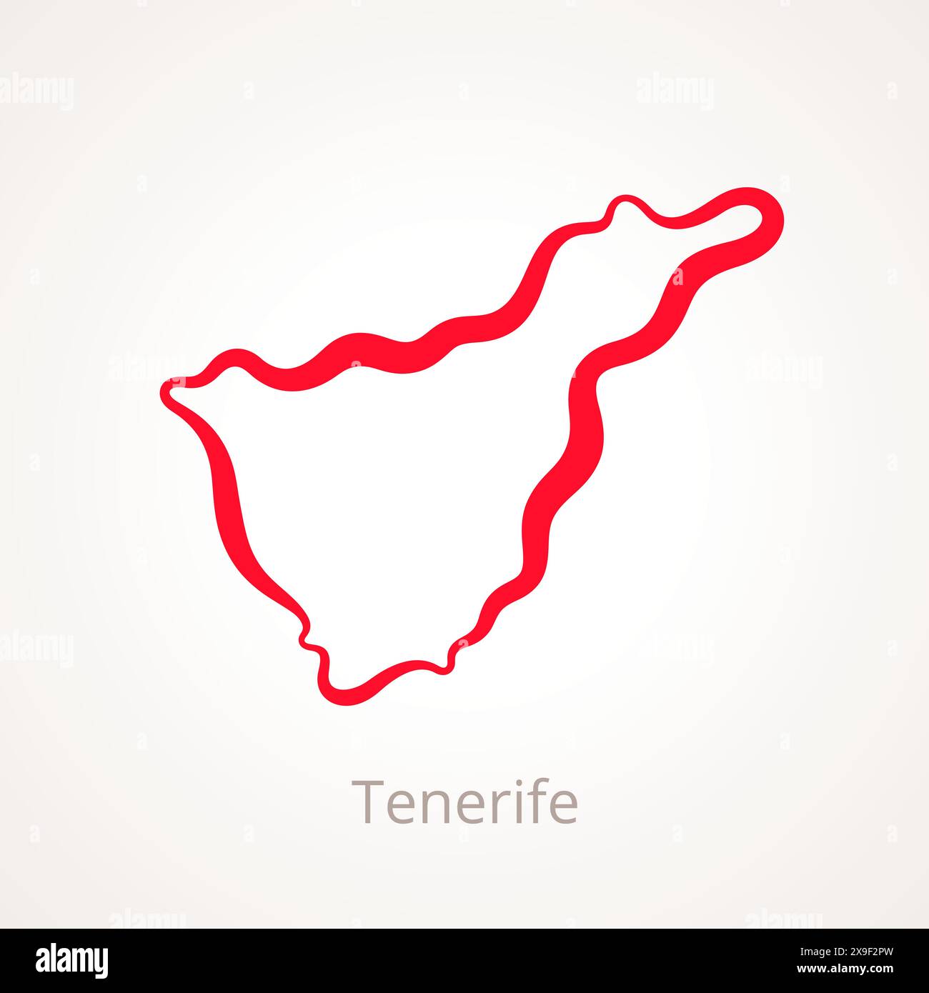 Outline map of Tenerife marked with red line Stock Vector Image & Art ...