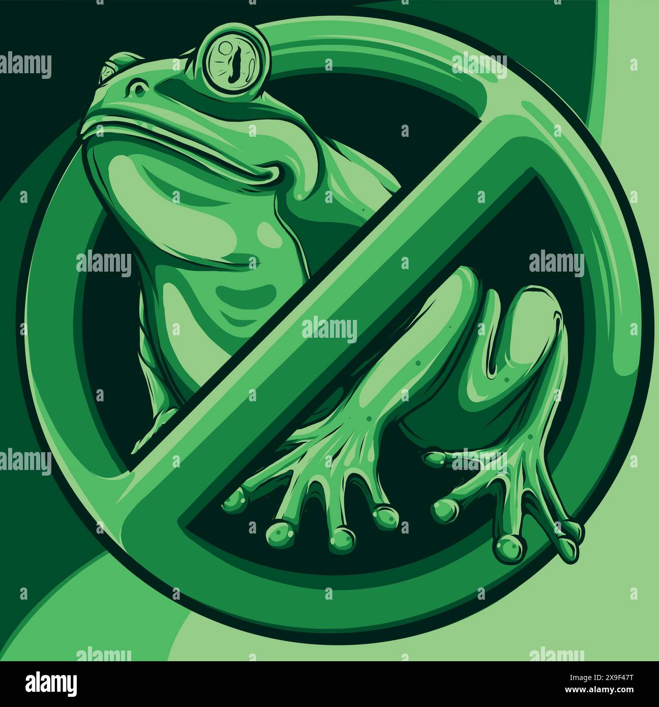 Stop Frog. Forbidden red road sign. Ban Toad. No Vector illustration ...