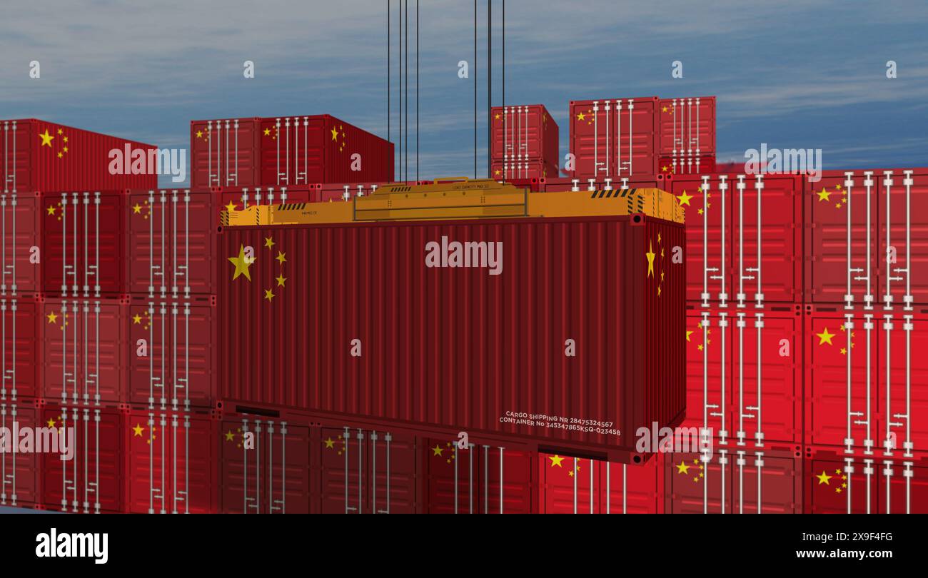 China export production and import containers cargo crane. Business concept of transport ...