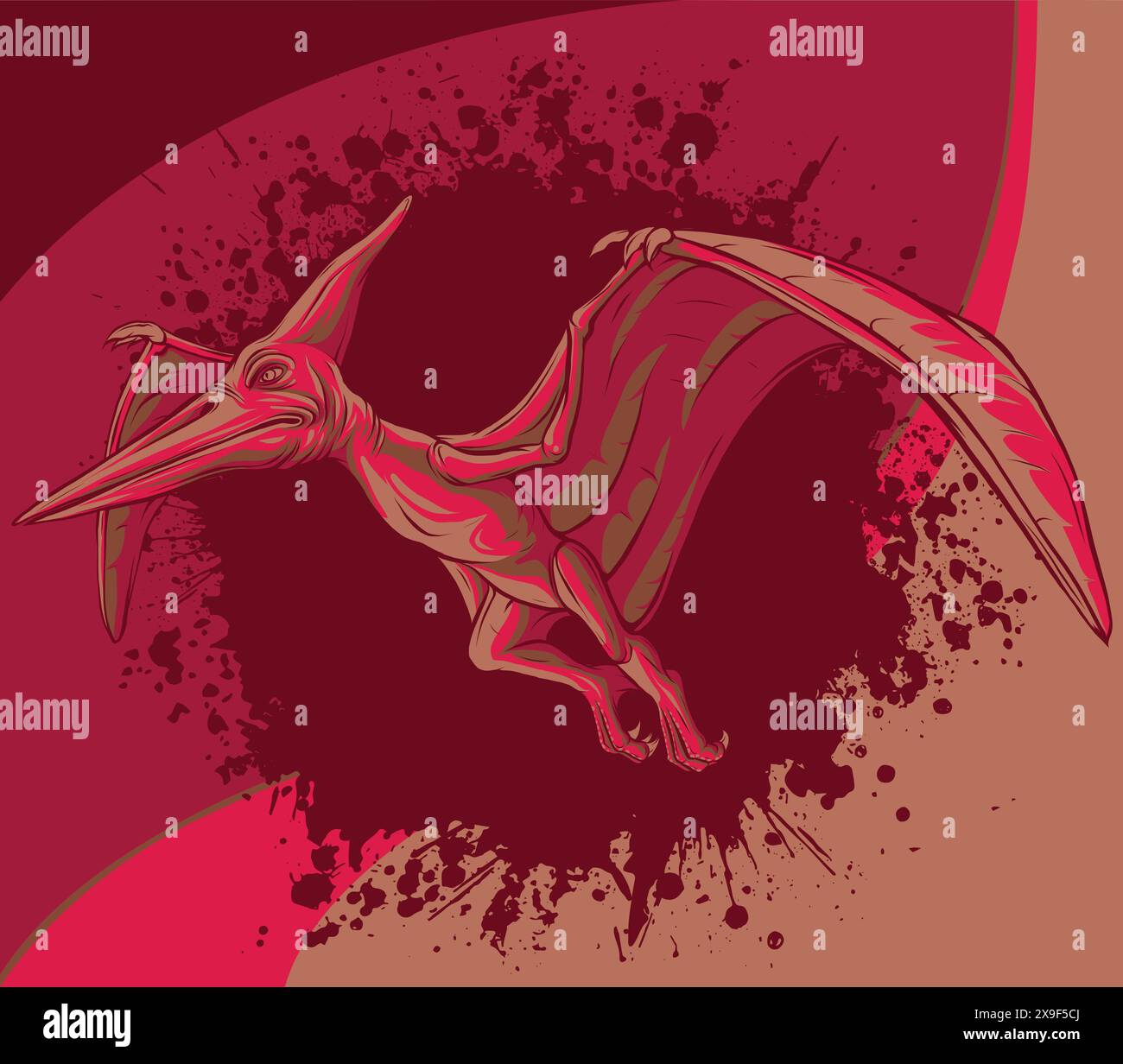 Pteranodon flying dinosaur illustration on white background Stock ...