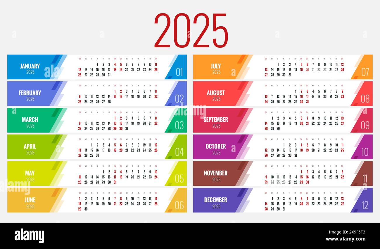 Calendar planner for 2025. Vector Stationery Design Print 2025 Template ...