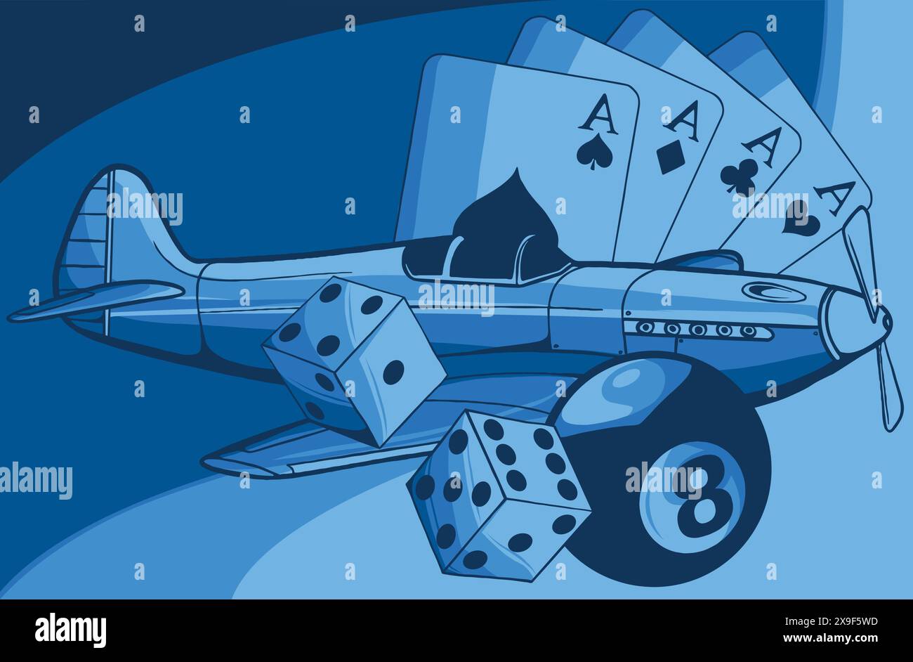 vector illustration of fighter airplane with pub game Stock Vector ...