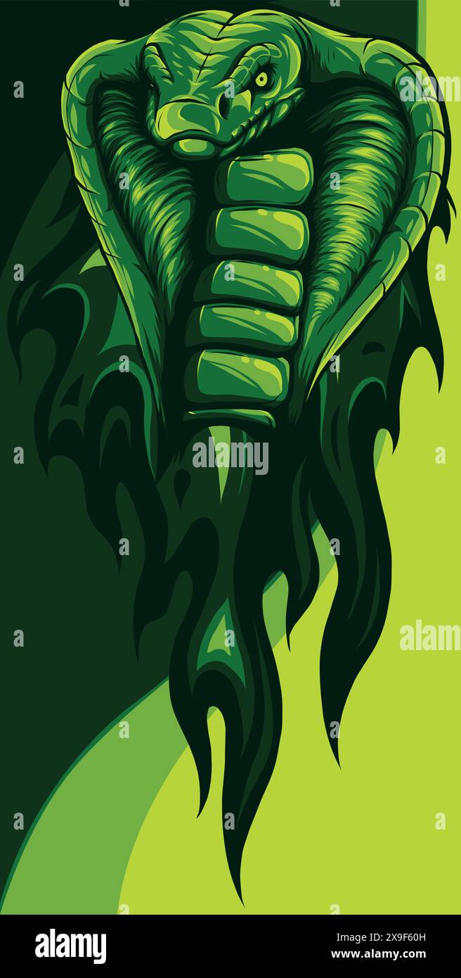 vector illustration of cobra head with flames Stock Vector Image & Art ...
