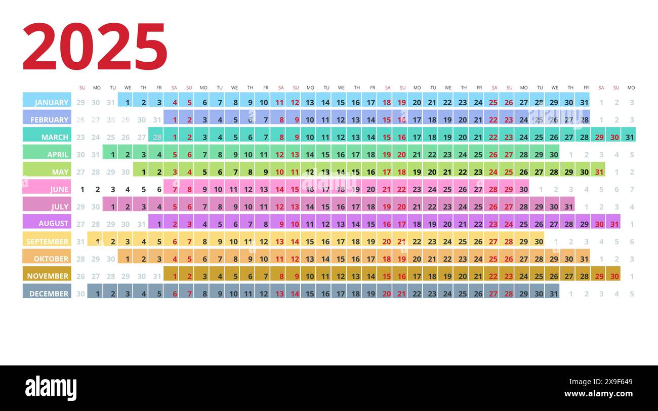 Calendar planner for 2025. Vector Stationery Design Print 2025 Template with Place for Photo ...