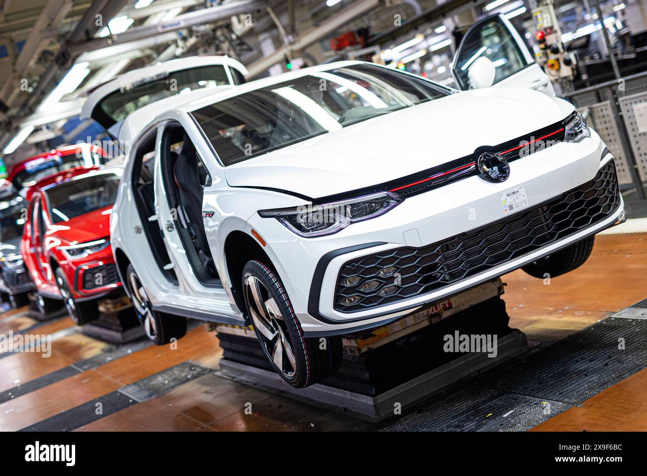 Wolfsburg, Germany. 23rd May, 2024. Several Volkswagen Golfs are in ...