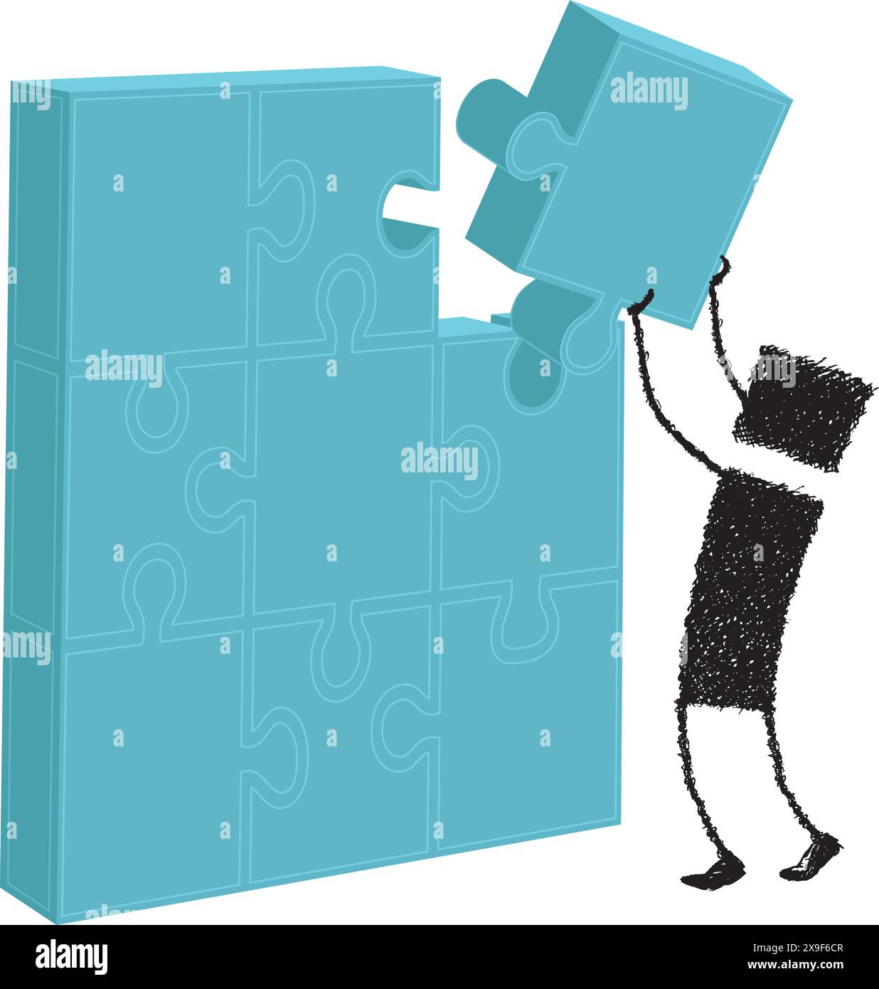Three people holding puzzle pieces Cut Out Stock Images & Pictures - Alamy