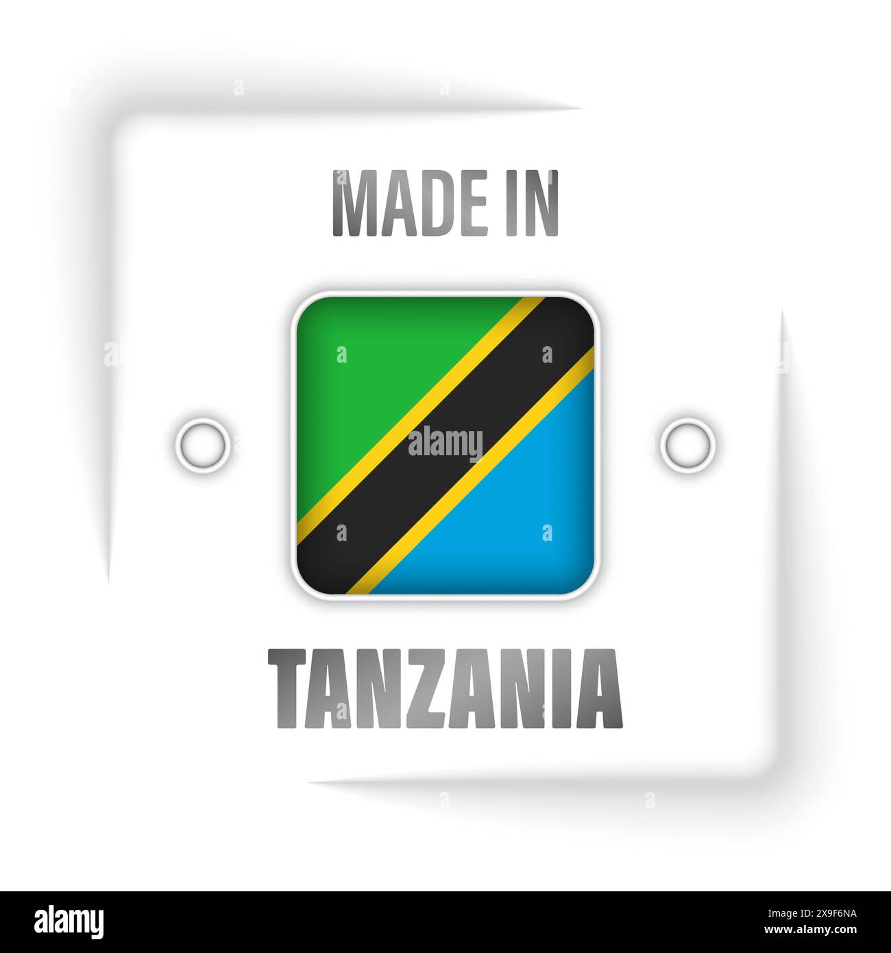 Made in Tanzania graphic and label. Element of impact for the use you ...