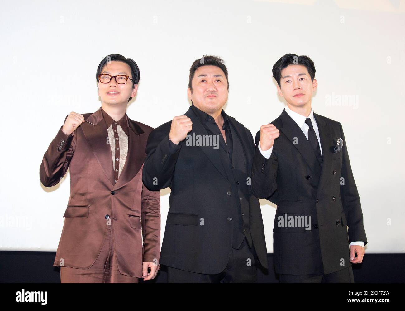 Lee Dong-Hwi, Ma Dong-Seok (Don Lee) and Kim Moo-Yul, May 16, 2024 : (L-R) Lee Dong-Hwi, Ma Dong ...