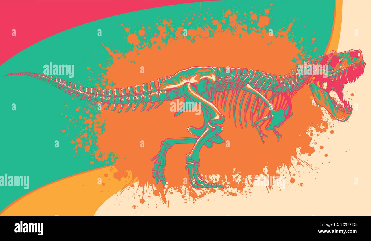 vector illustration of Tyrannosaurus Rex Skeleton design Stock Vector Image & Art - Alamy