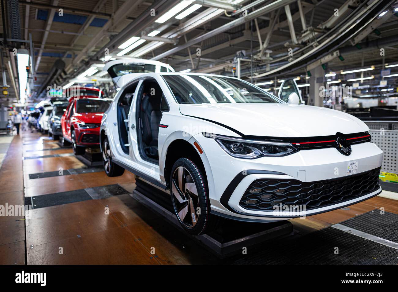 Wolfsburg, Germany. 23rd May, 2024. Several Volkswagen Golfs are in ...