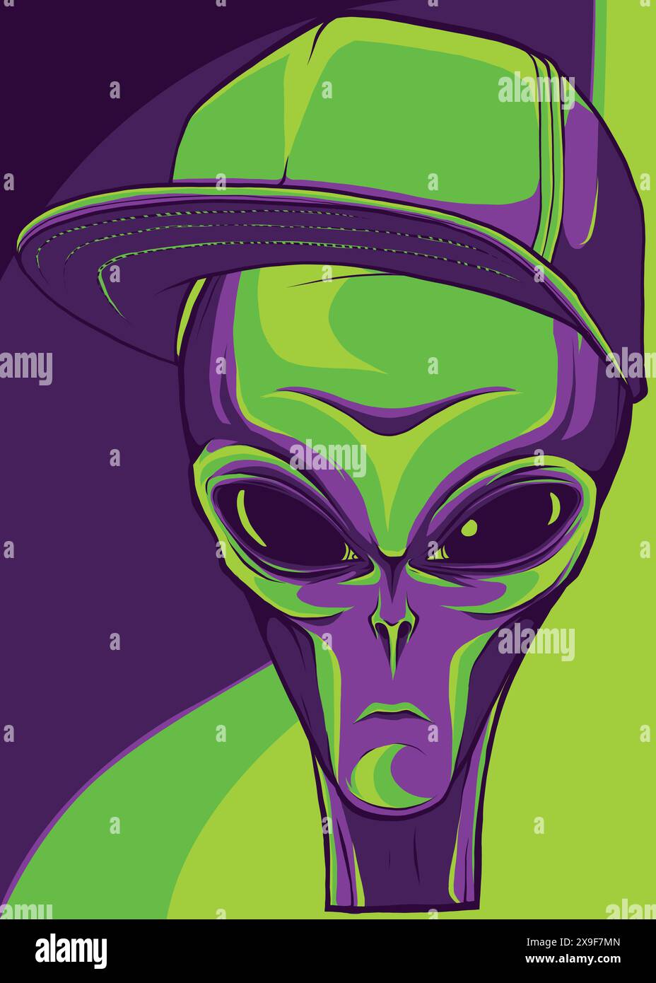 vector illustration of alien gangster on white background Stock Vector ...
