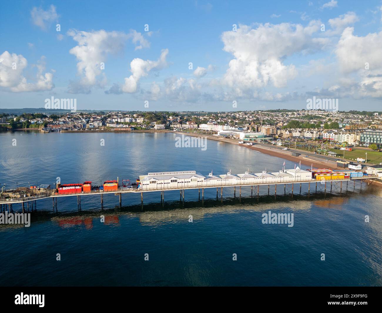 Aerial image of Paignton Sea Front showing the beach and the Pier ...