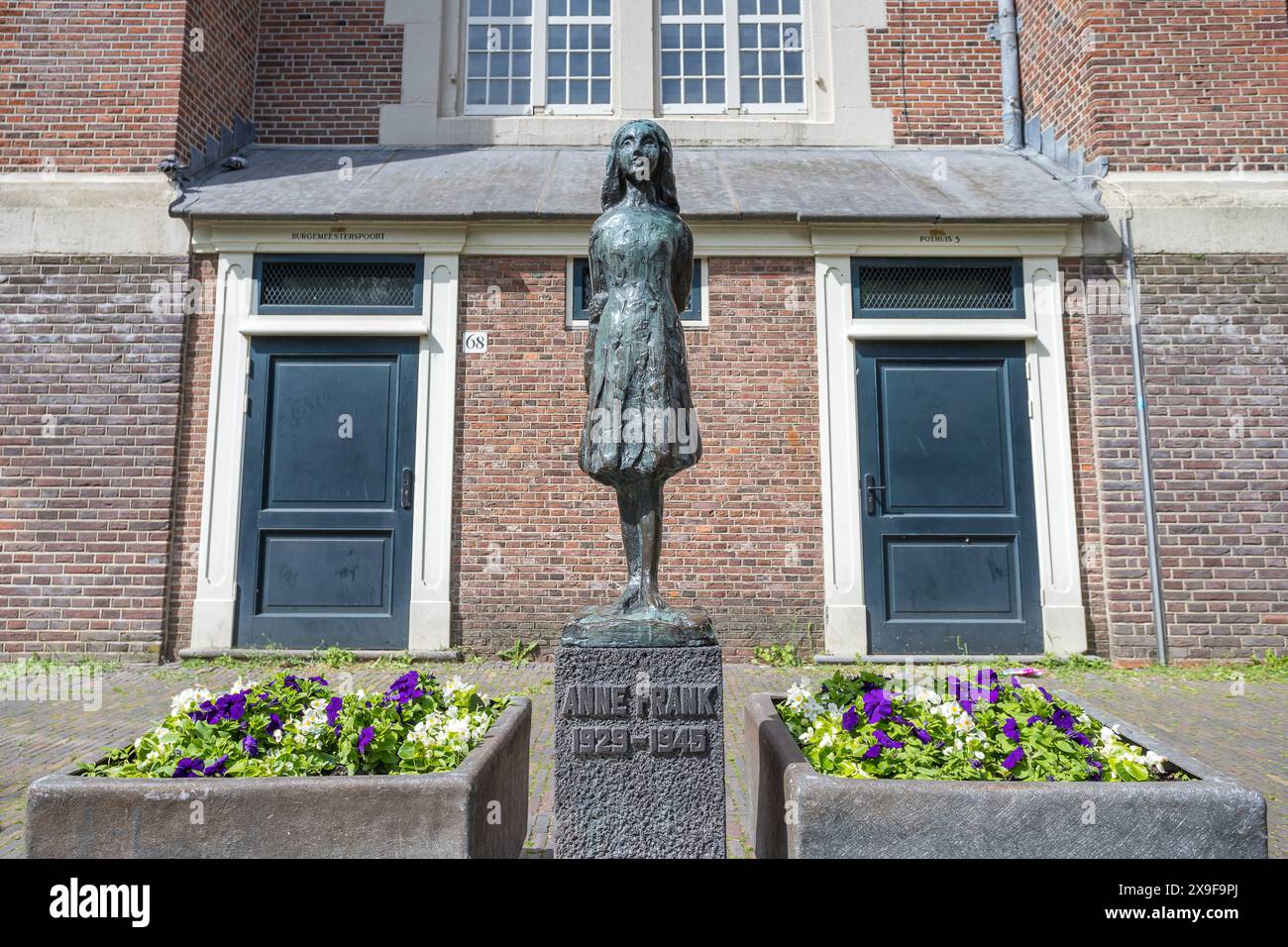 Statue of Anne Frank pictured in Amsterdam (the Netherlands) serving as ...