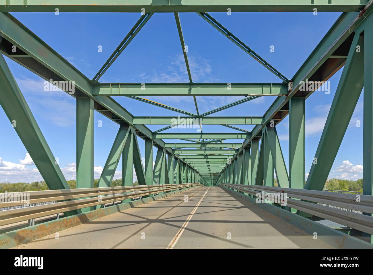 Belgrade, Serbia - April 04, 2024: Green Steel Bridge Connecting ...