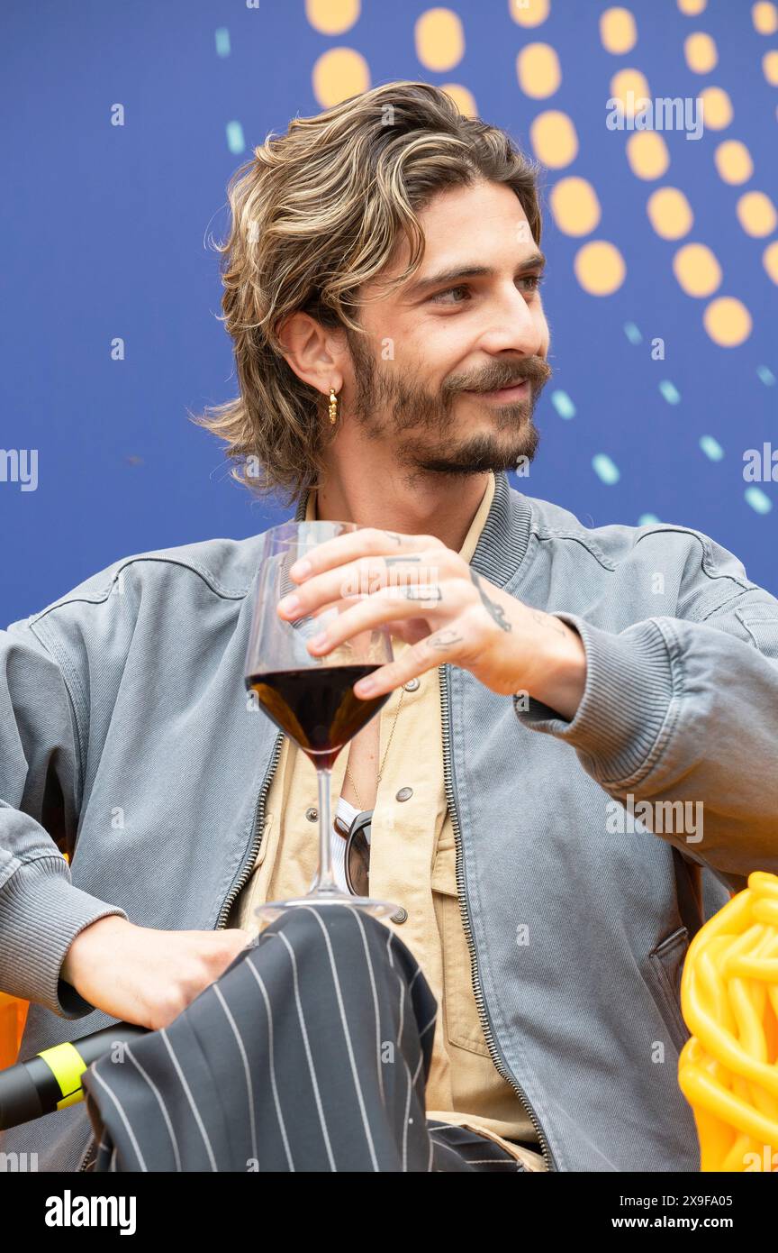 The Italian singer Alessandro De Santis, member of the musical band ...