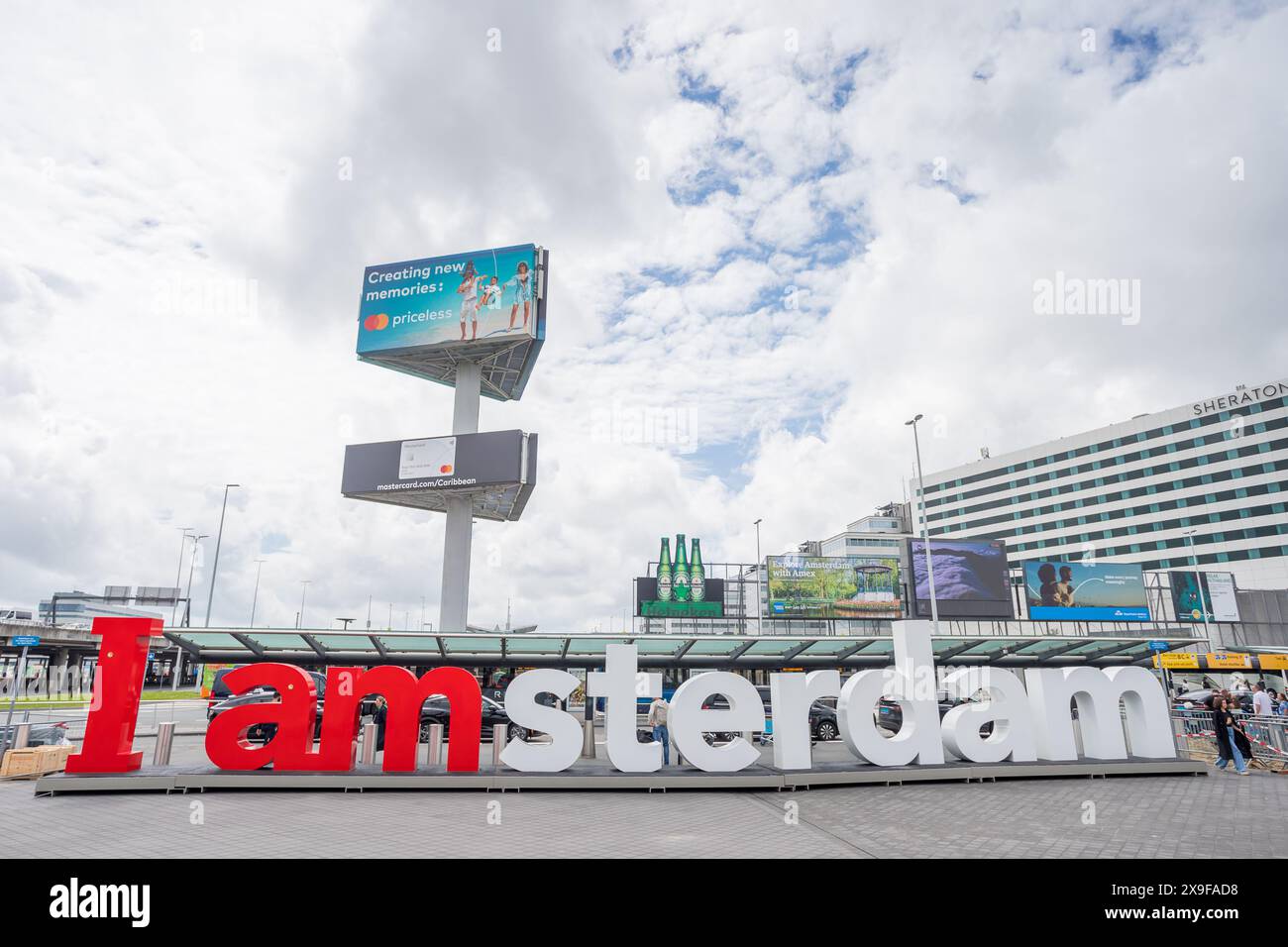 I amsterdam sign seen outside Amsterdam Schiphol Airport, the ...