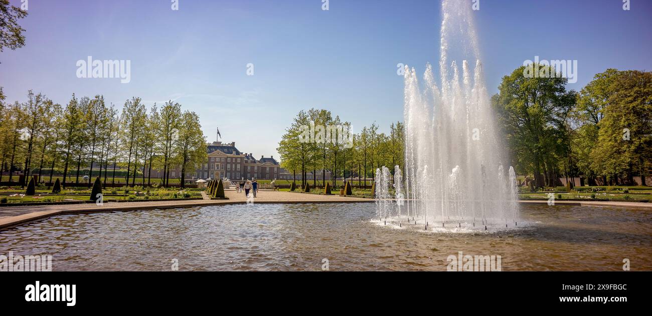 Panorama gardens Paleis Het Loo Dutch royal family museum. Tourist ...