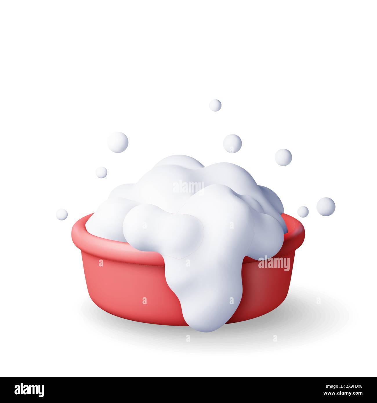 3d plastic basin with soapy foam and bubbles Stock Vector Image & Art ...