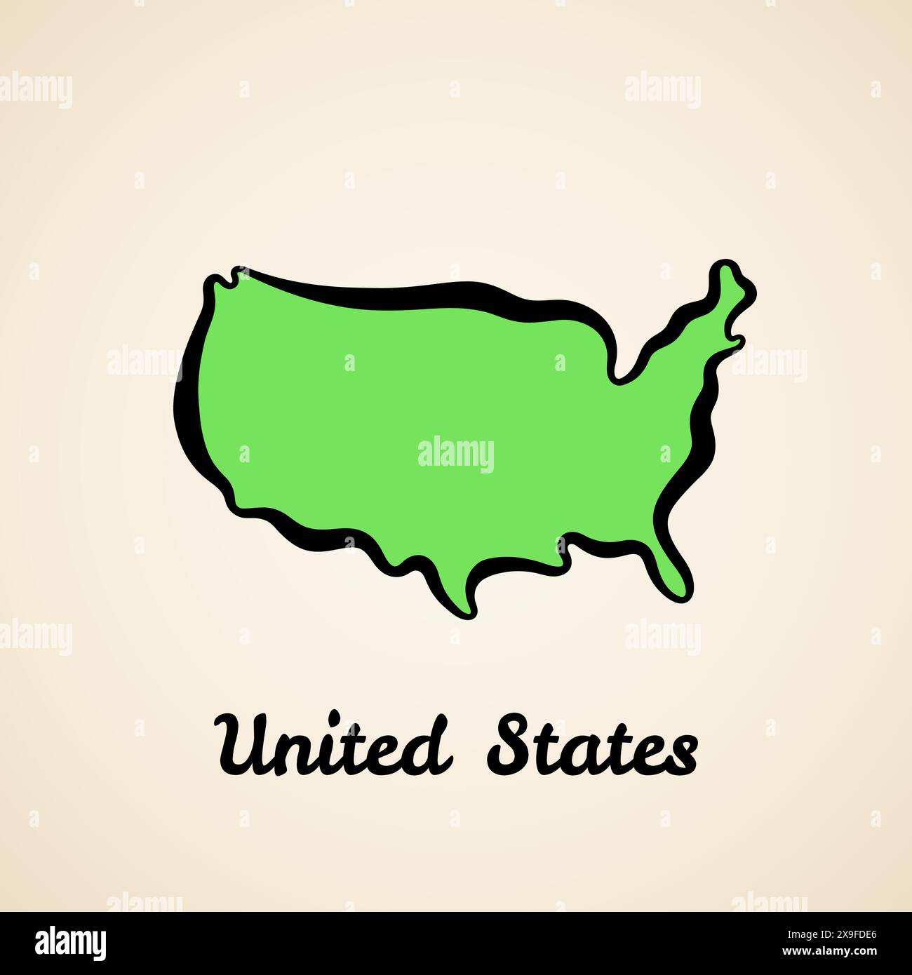 Green simplified map usa hi-res stock photography and images - Alamy