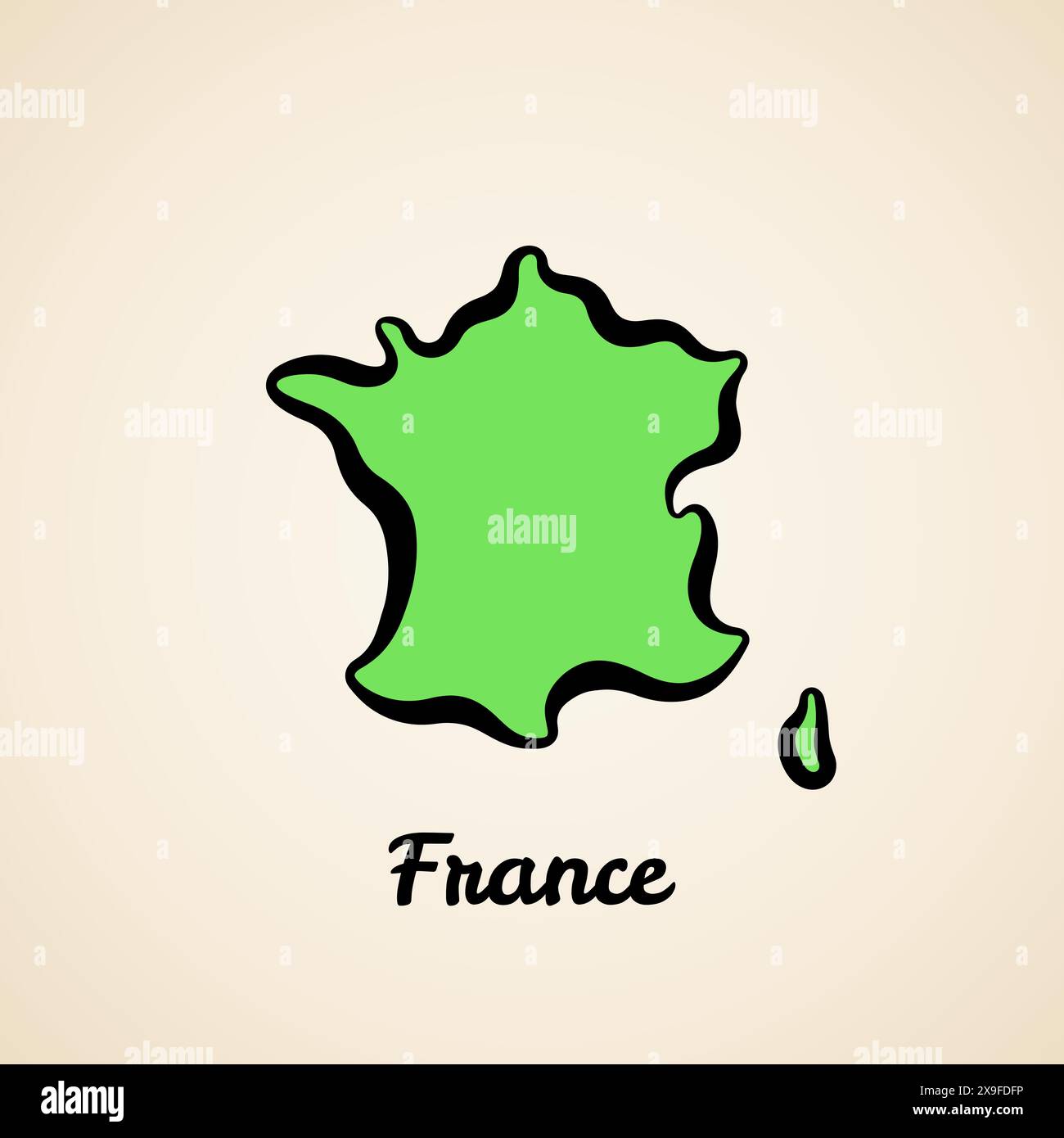 Simplified france outline hi-res stock photography and images - Alamy