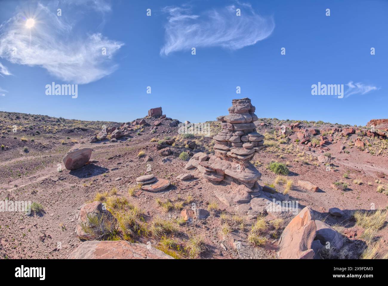 Rock Spire on Crystal Mesa west of Hamilili Point, Petrified Forest ...