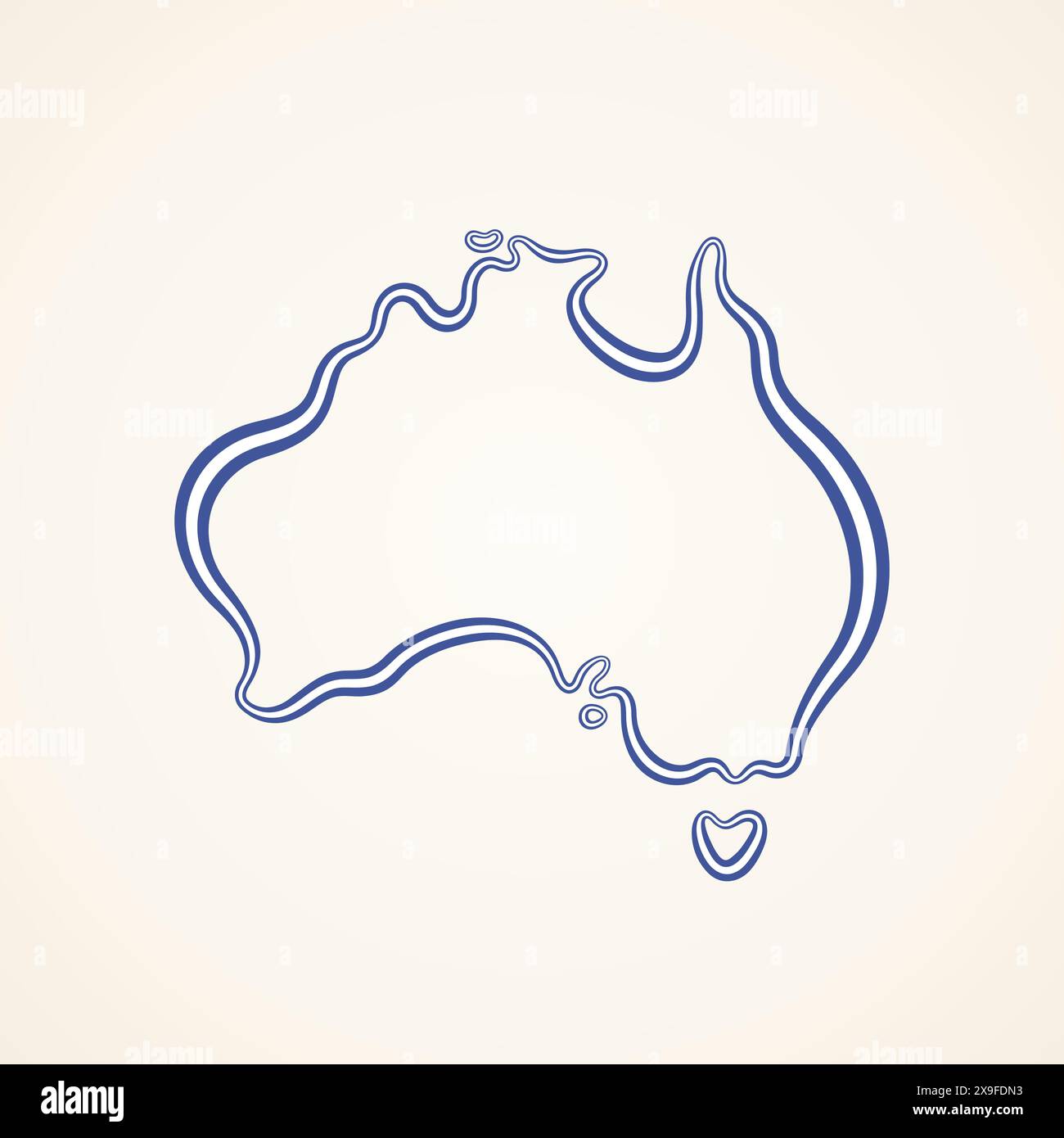 Outline map of Australia marked with ribbon in colors from the flag ...