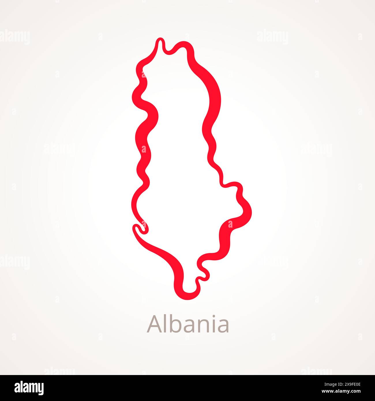 Outline map of Albania marked with red line Stock Vector Image & Art ...