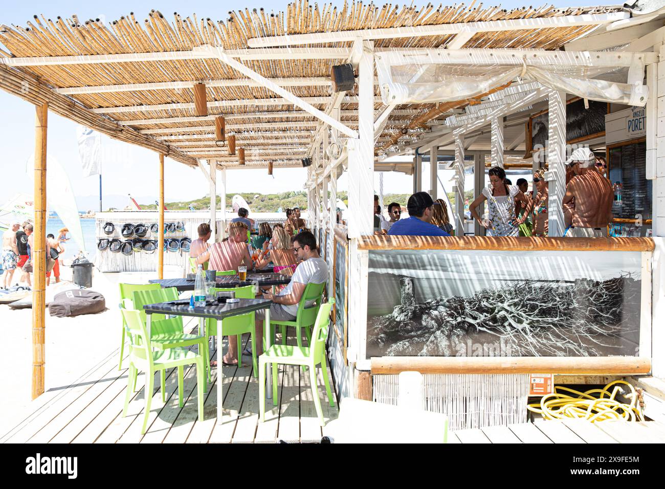 Beach bar, Porto Pollo, Sardinia, Italy Stock Photo - Alamy
