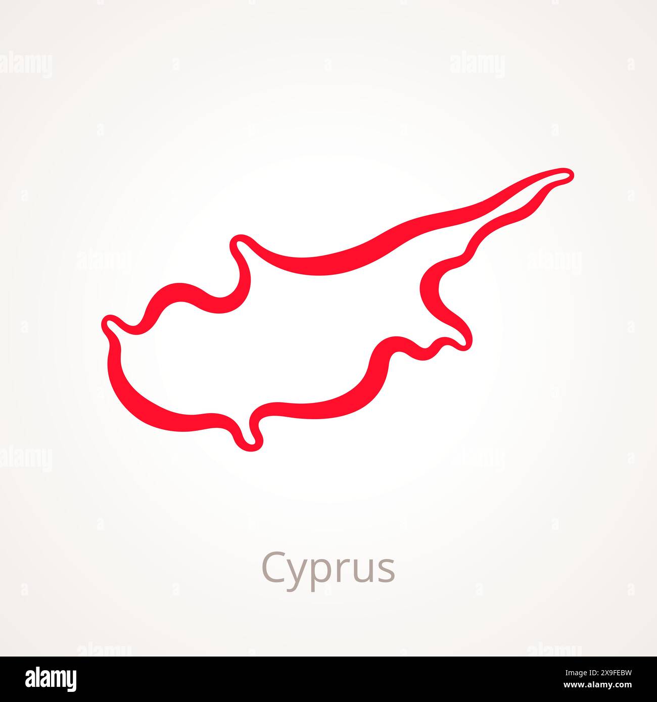 Outline map of Cyprus marked with red line Stock Vector Image & Art - Alamy
