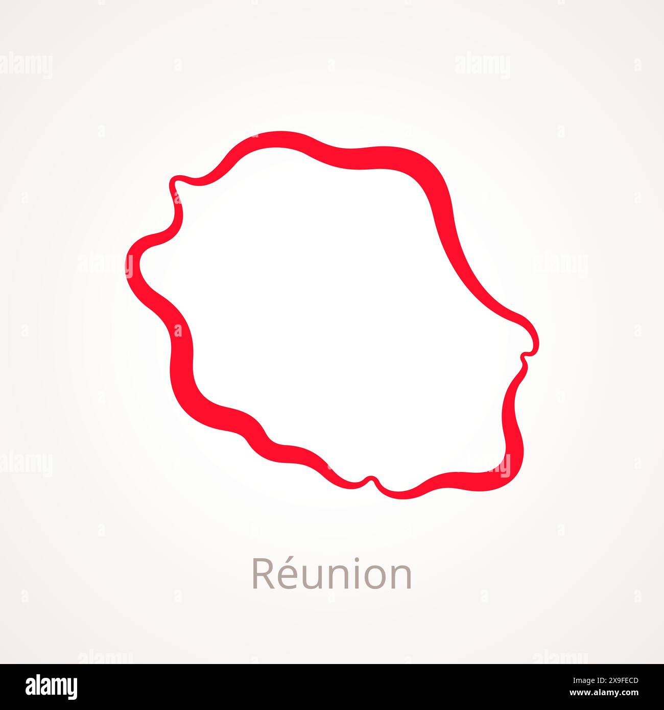 Outline map of Reunion marked with red line Stock Vector Image & Art ...