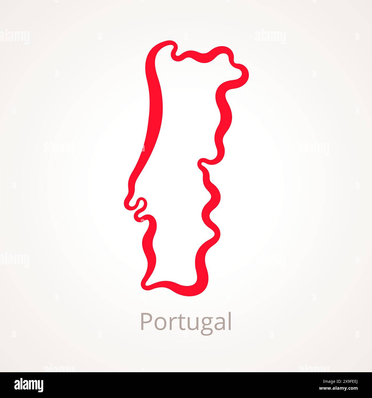 Outline map of Portugal marked with red line Stock Vector Image & Art ...