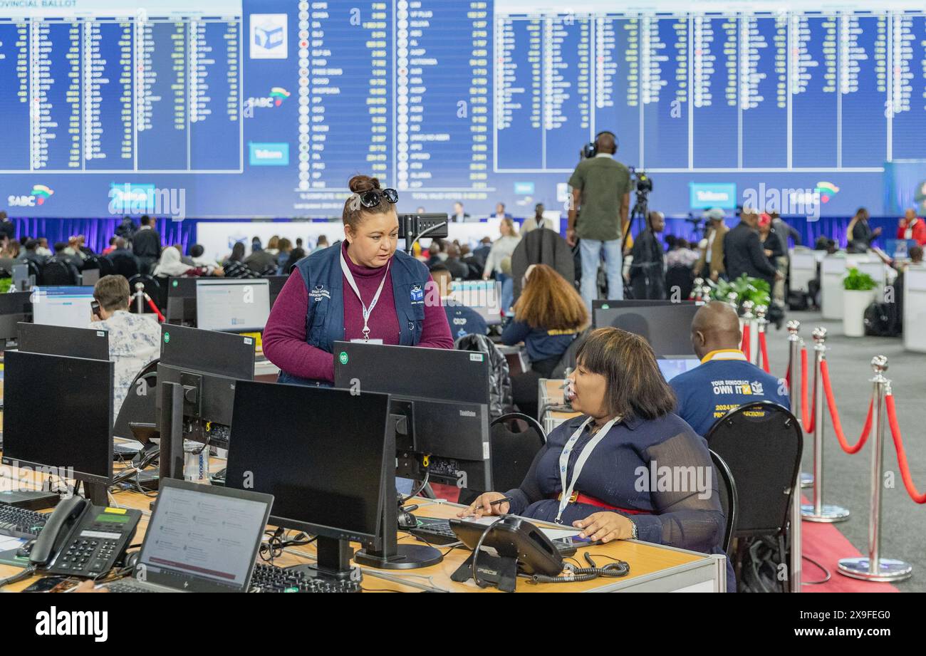 Johannesburg, South Africa. 31st May, 2024. Staff members of the ...