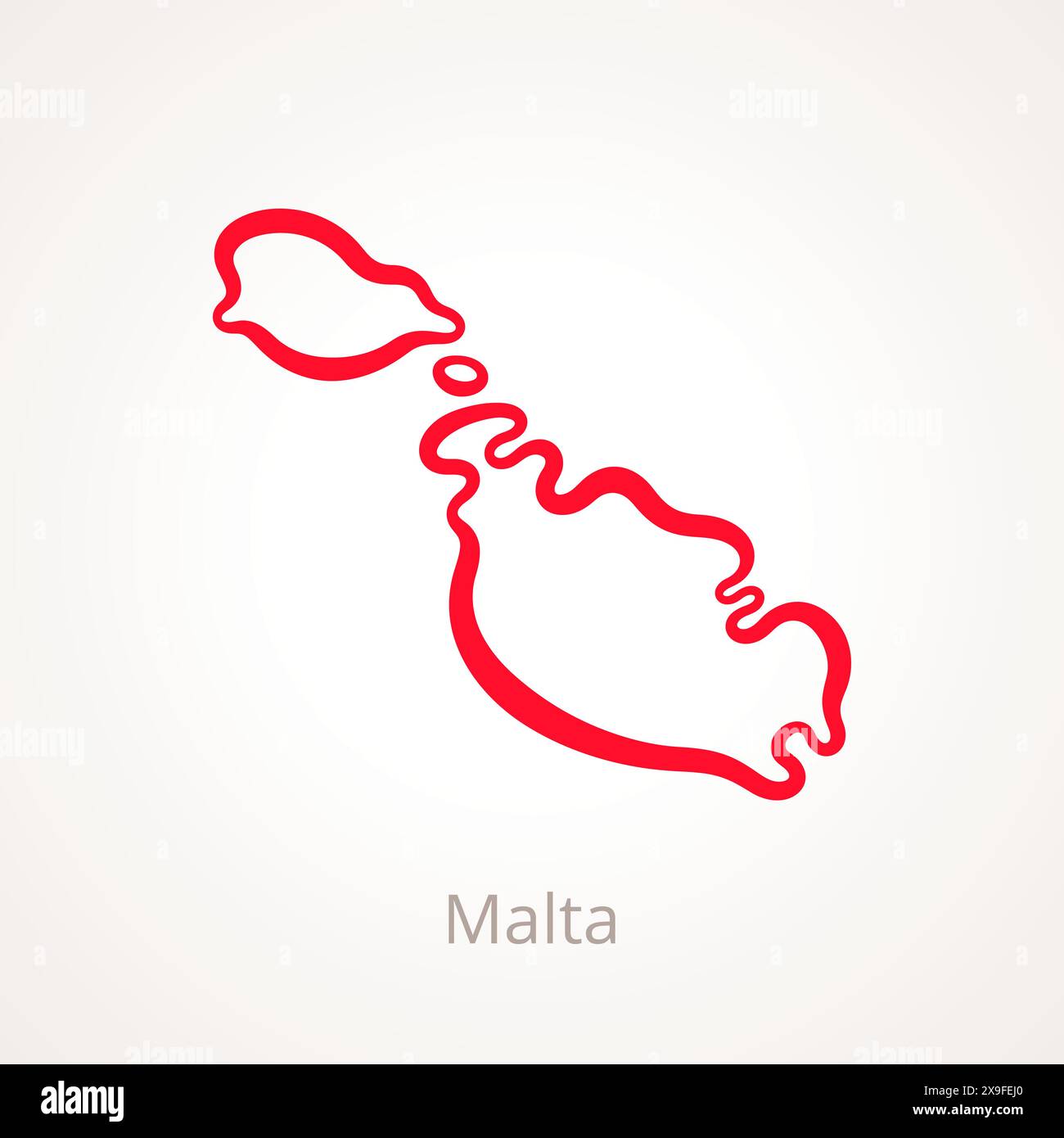 Outline map of Malta marked with red line Stock Vector Image & Art - Alamy