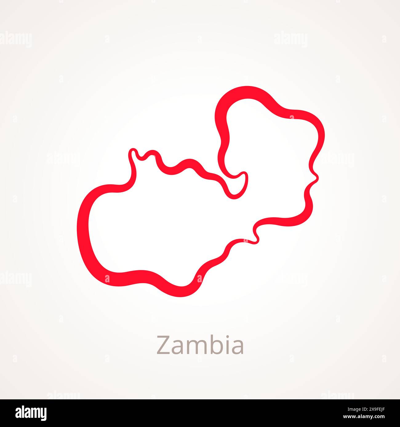 Outline map of Zambia marked with red line Stock Vector Image & Art - Alamy