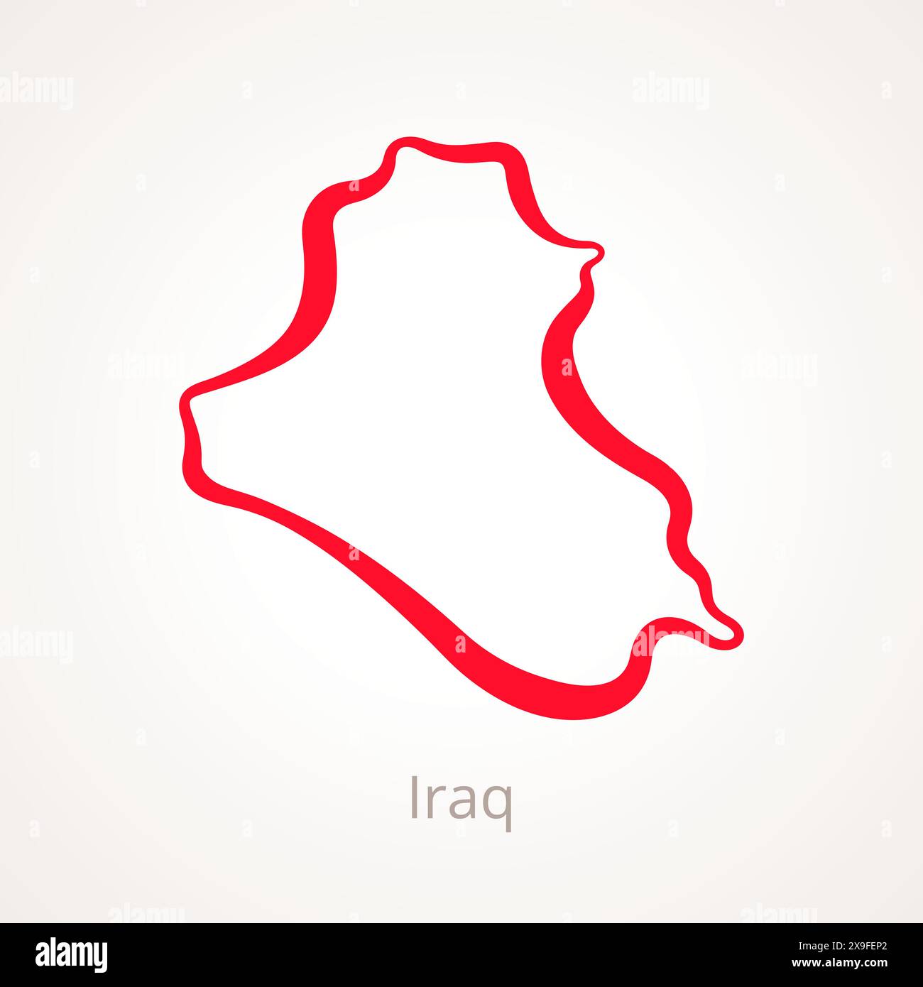 Outline map of Iraq marked with red line Stock Vector Image & Art - Alamy