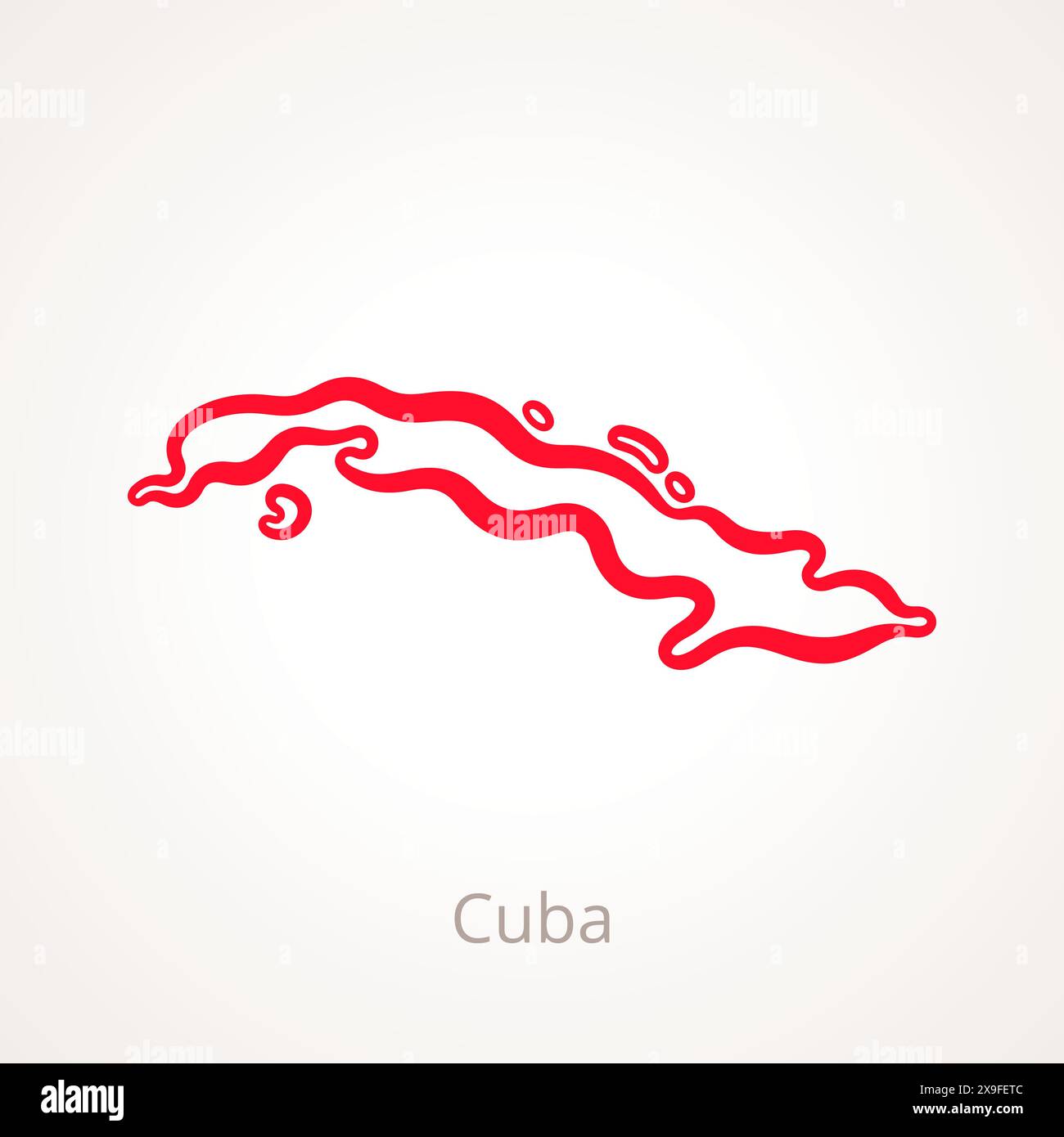 Outline map of Cuba marked with red line Stock Vector Image & Art - Alamy